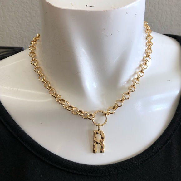 BaubleBar | Jewelry | New Baublebar Hammered Initial R Pendant Necklace ...